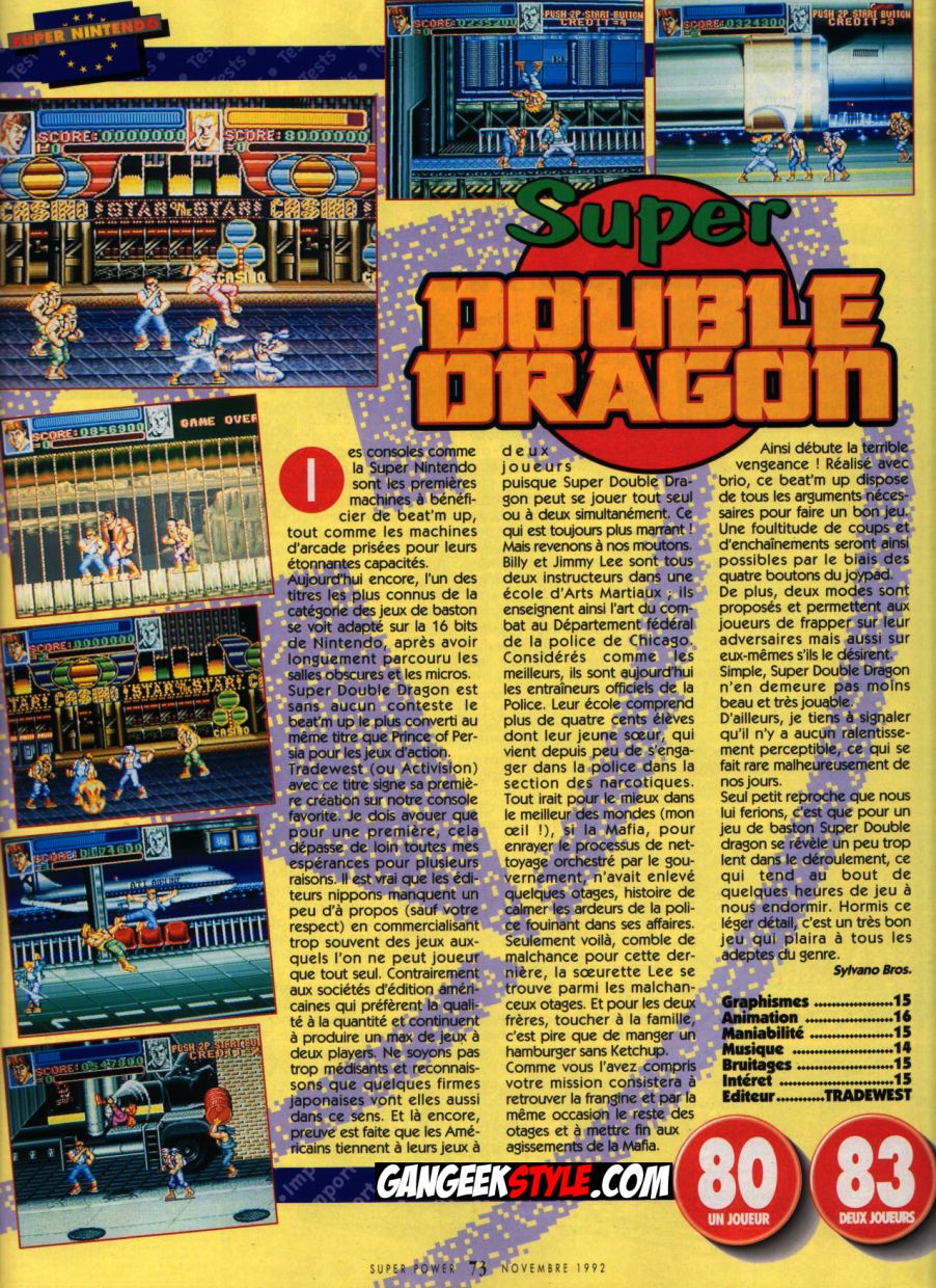 Return of Double Dragon - Super Famicom - Gangeek Style